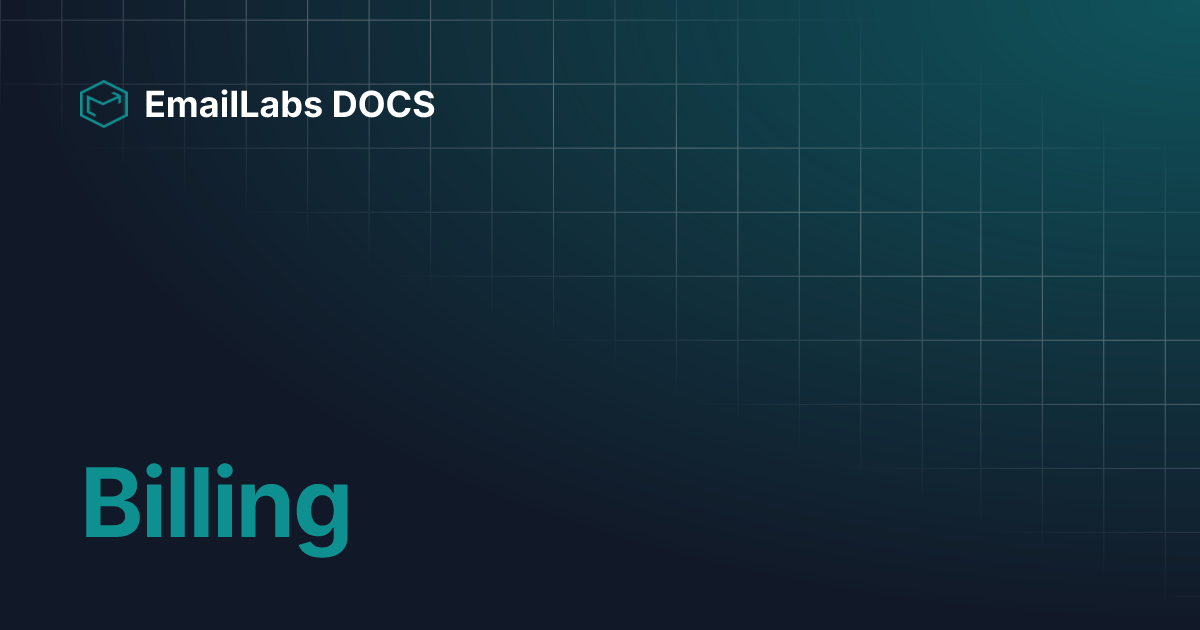 Billing | EmailLabs DOCS